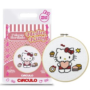 Kit Coleção Bordado Ponto Cruz Hello Kitty - Círculo Doces
